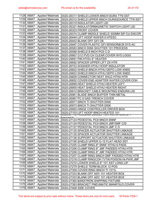 Spare Parts List-AMAT, Applied Materials | PDF