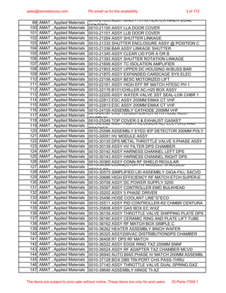 Spare Parts List-AMAT, Applied Materials | PDF