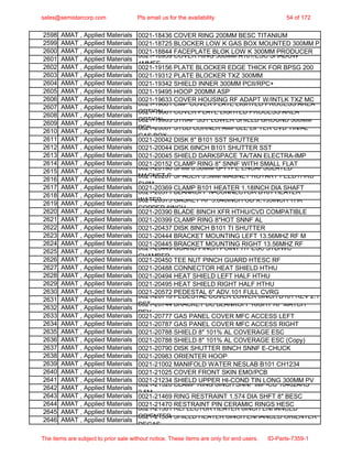 Spare Parts List-AMAT, Applied Materials | PDF