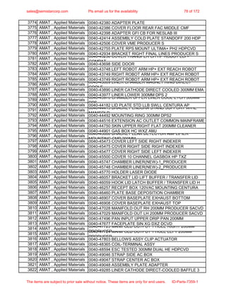 Spare Parts List-AMAT, Applied Materials | PDF