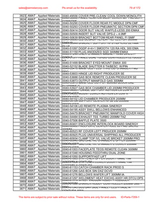 Spare Parts List-AMAT, Applied Materials | PDF