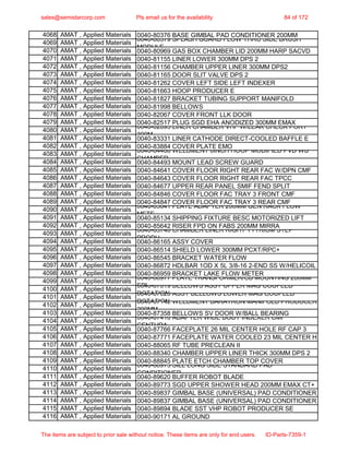 Spare Parts List-AMAT, Applied Materials | PDF