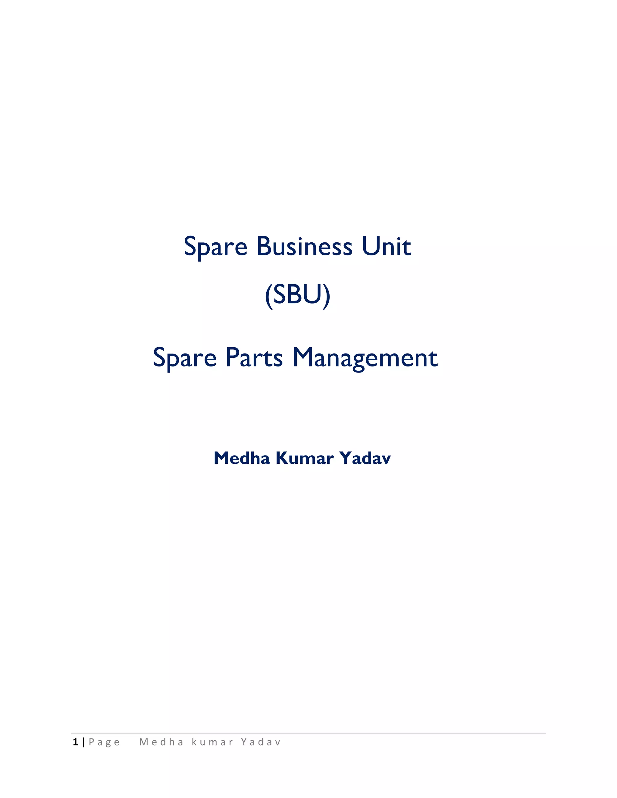 Spare parts management | PDF