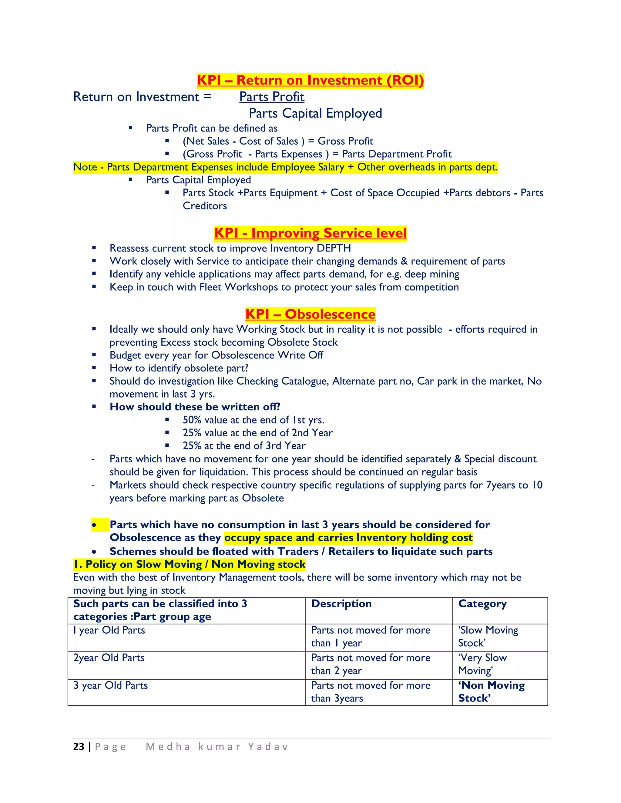 Spare parts management | PDF