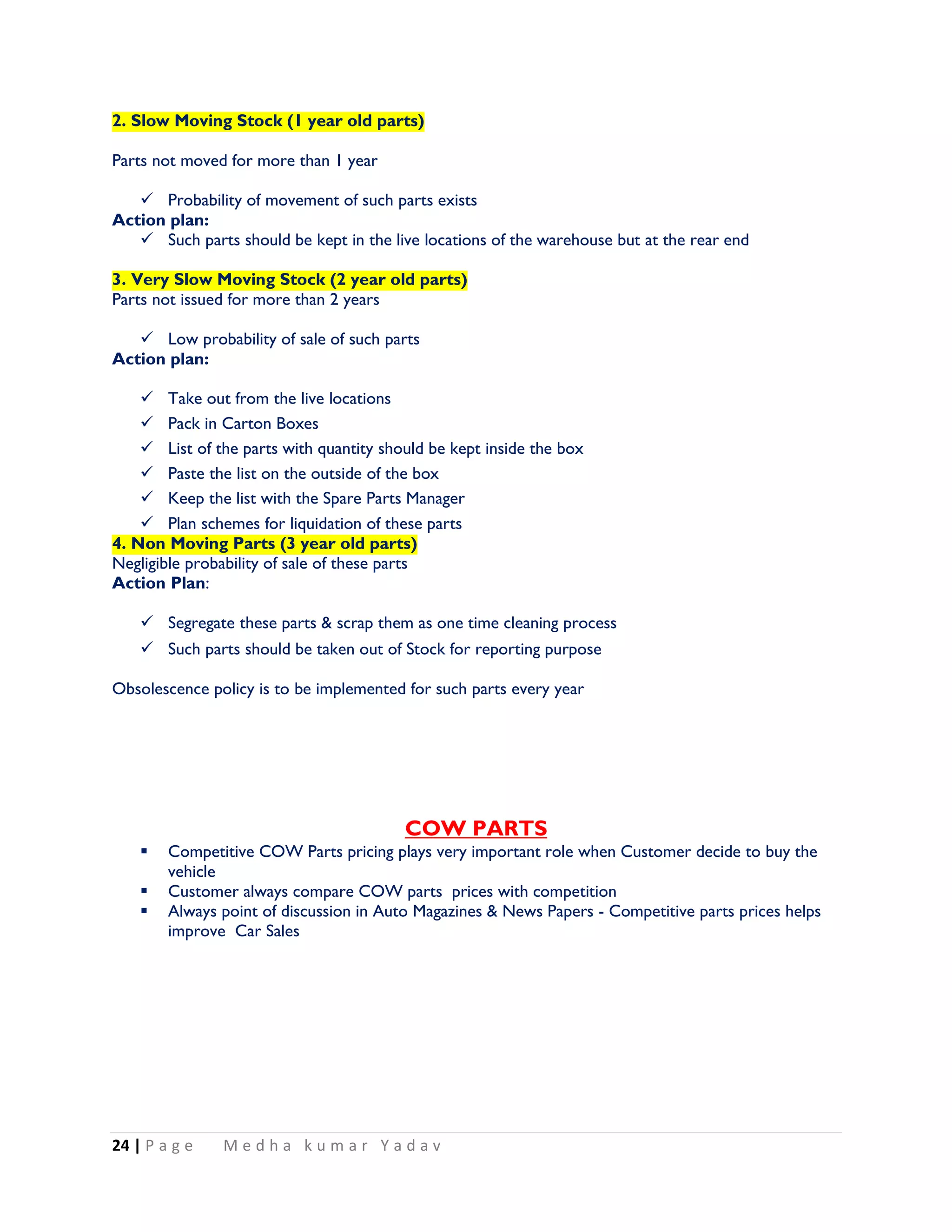 Spare parts management | PDF