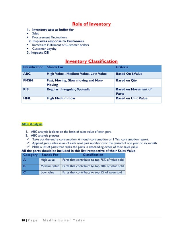 Spare parts management | PDF
