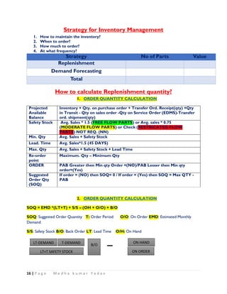 Spare parts management | PDF