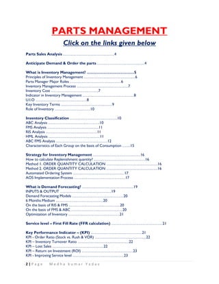 Spare parts management | PDF