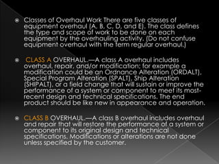Spares criticality assessment methods & equipment overhaul ...