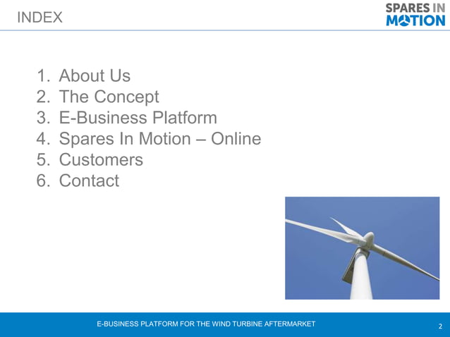 Spares in Motion - The independent wind turbine platform | PPTX