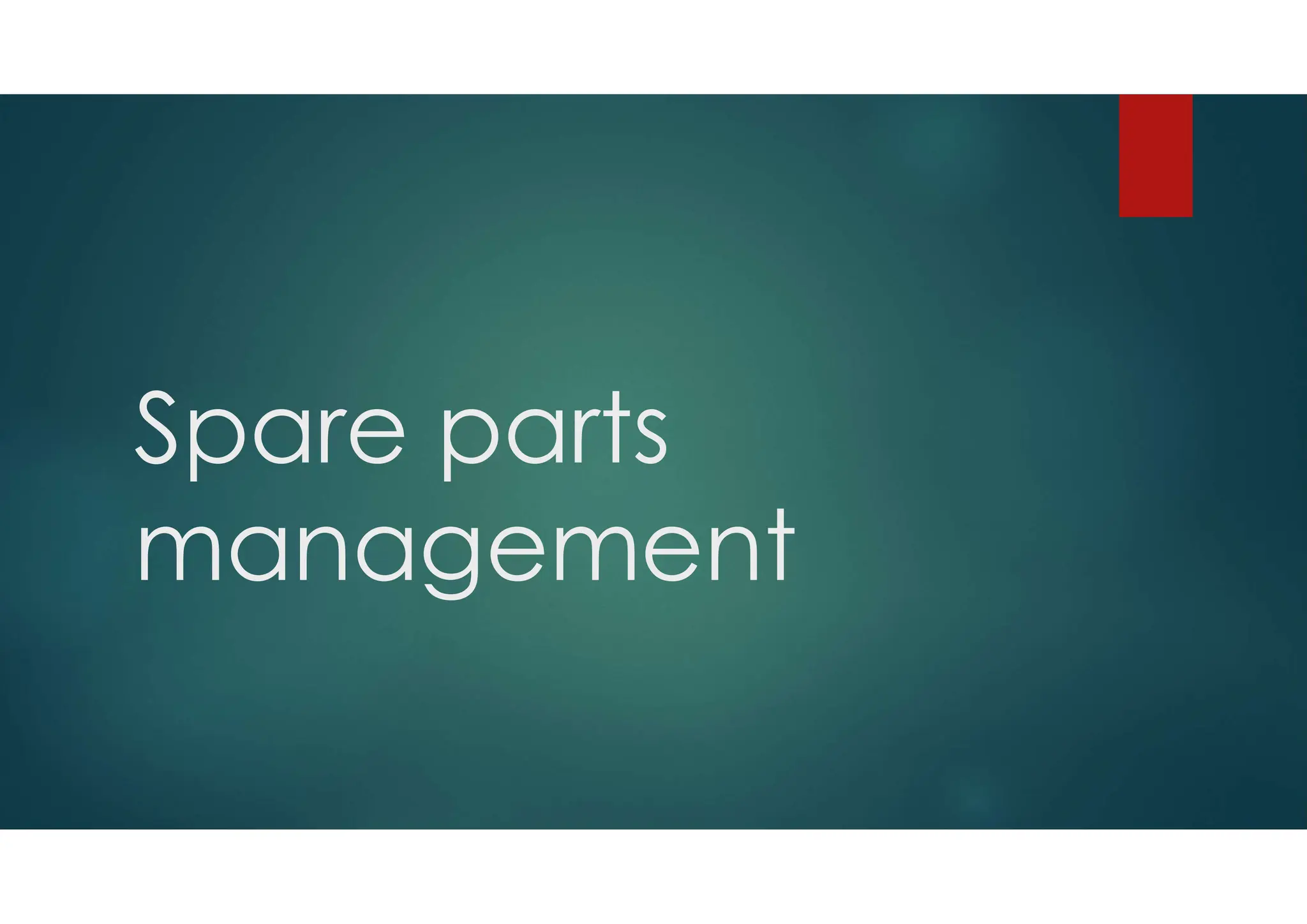 Spares management.pdf