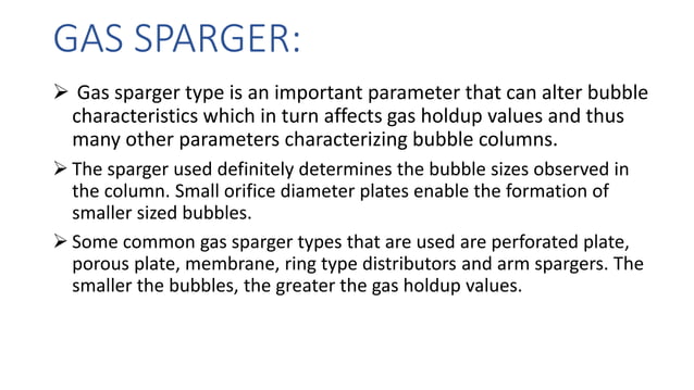 Sparged Vessel Presentation 5th Sem.pptx | Chemistry | Science