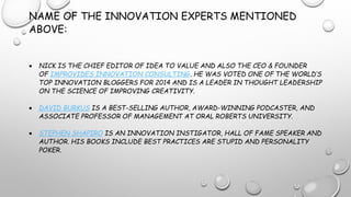 INNOVATE FOR REVOLUTION | PPT