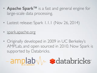 Apache Spark Overview @ ferret | PPT