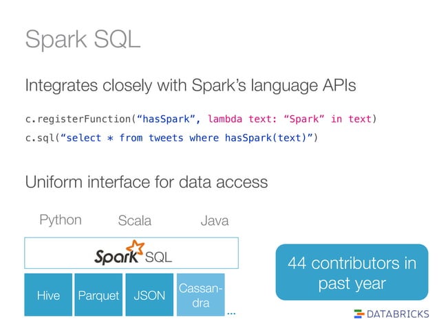 Spark's Role in the Big Data Ecosystem (Spark Summit 2014) | PPT