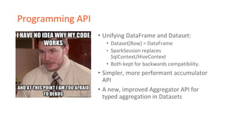 What's New in Spark 2? | PPTX | Databases | Computer Software and ...