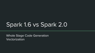 Spark 1.6 vs Spark 2.0 | PPT