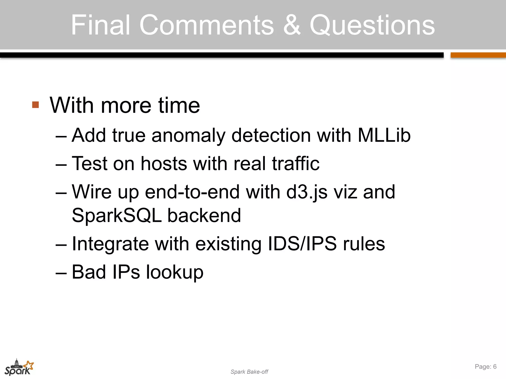 DC Spark bake off - Realtime TCP Packet Analysis using Spark and Azure ...