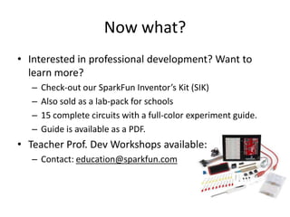 Maker Science with Arduino and SparkFun Electronics @NSTA14 Boston | PPT