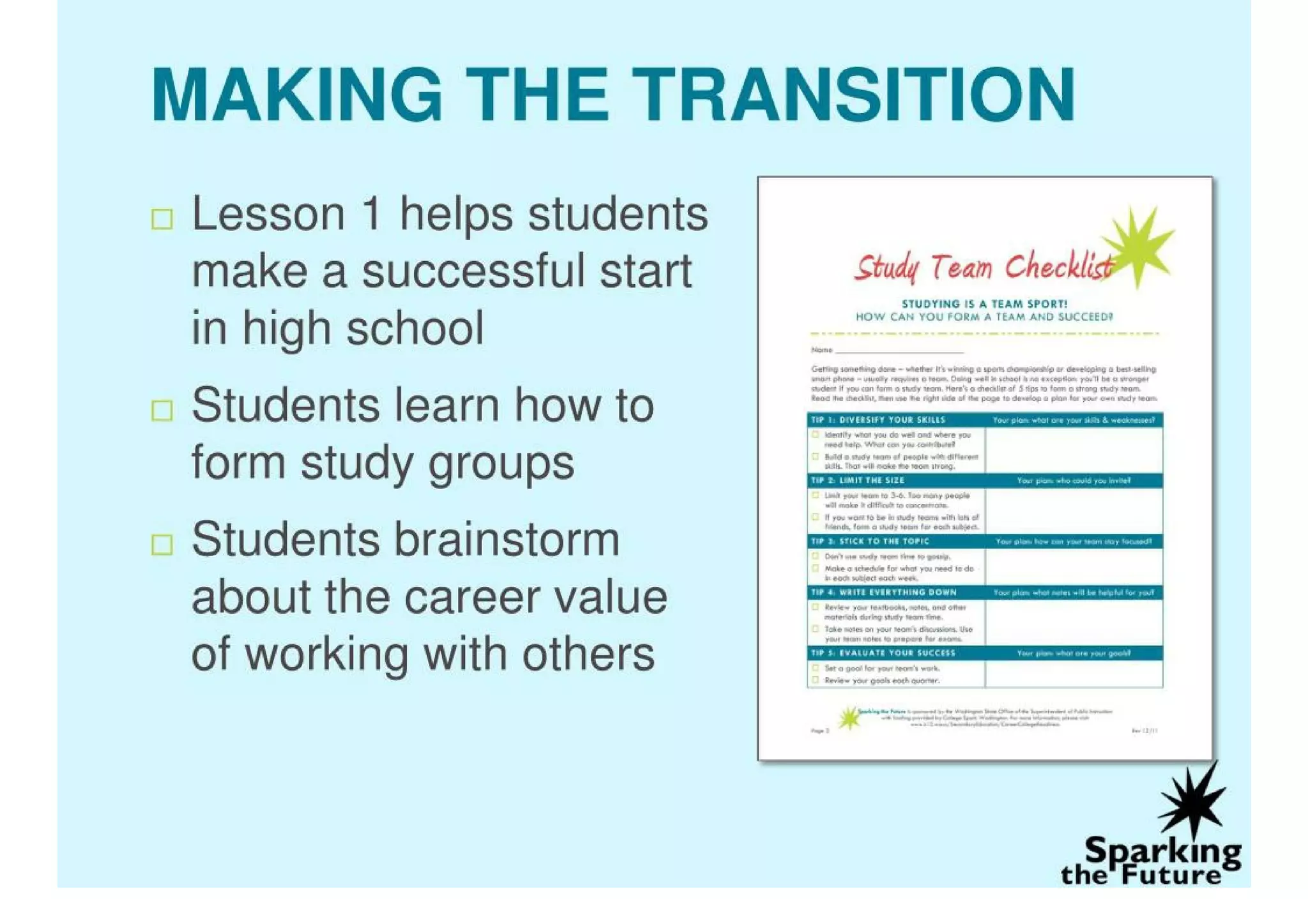 Sparking The Future College Preparation Lesson Plans | PDF