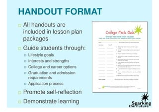 Sparking The Future College Preparation Lesson Plans | PDF