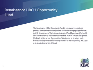 Sparking transformation in HBCU Communities; Opportunity Zone and data ...