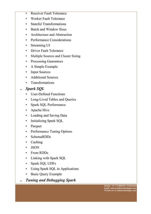 Spark Internals Training | Apache Spark | Spark | Anika Technologies | PDF