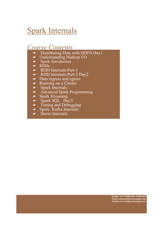 Spark Internals Training | Apache Spark | Spark | Anika Technologies | PDF