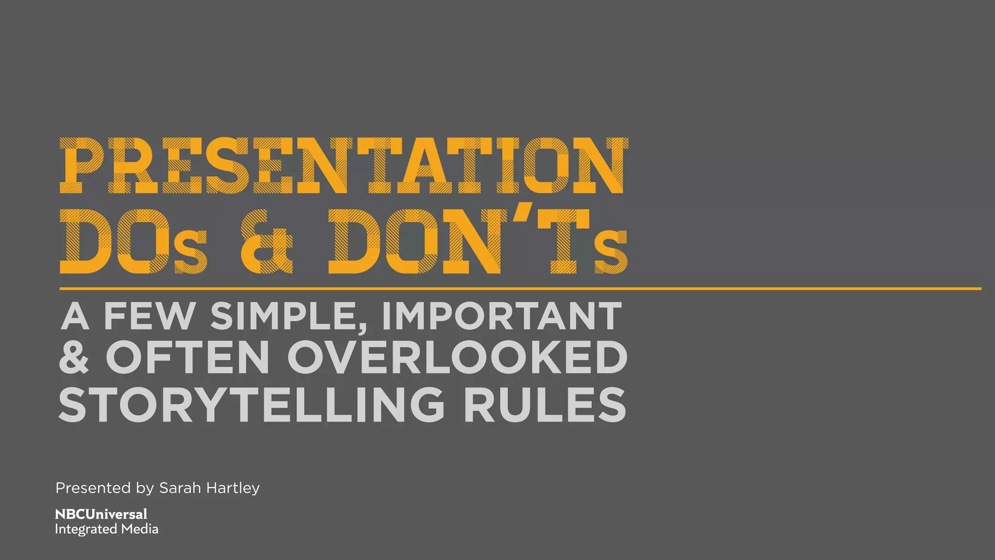 PRESENTATION DOs & DON'Ts | PDF