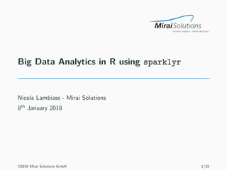 Big Data Analytics in R using sparklyr | PDF