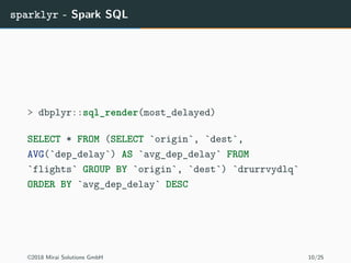 Big Data Analytics in R using sparklyr | PDF