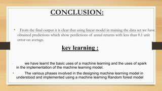 Spark machine learning | PPTX