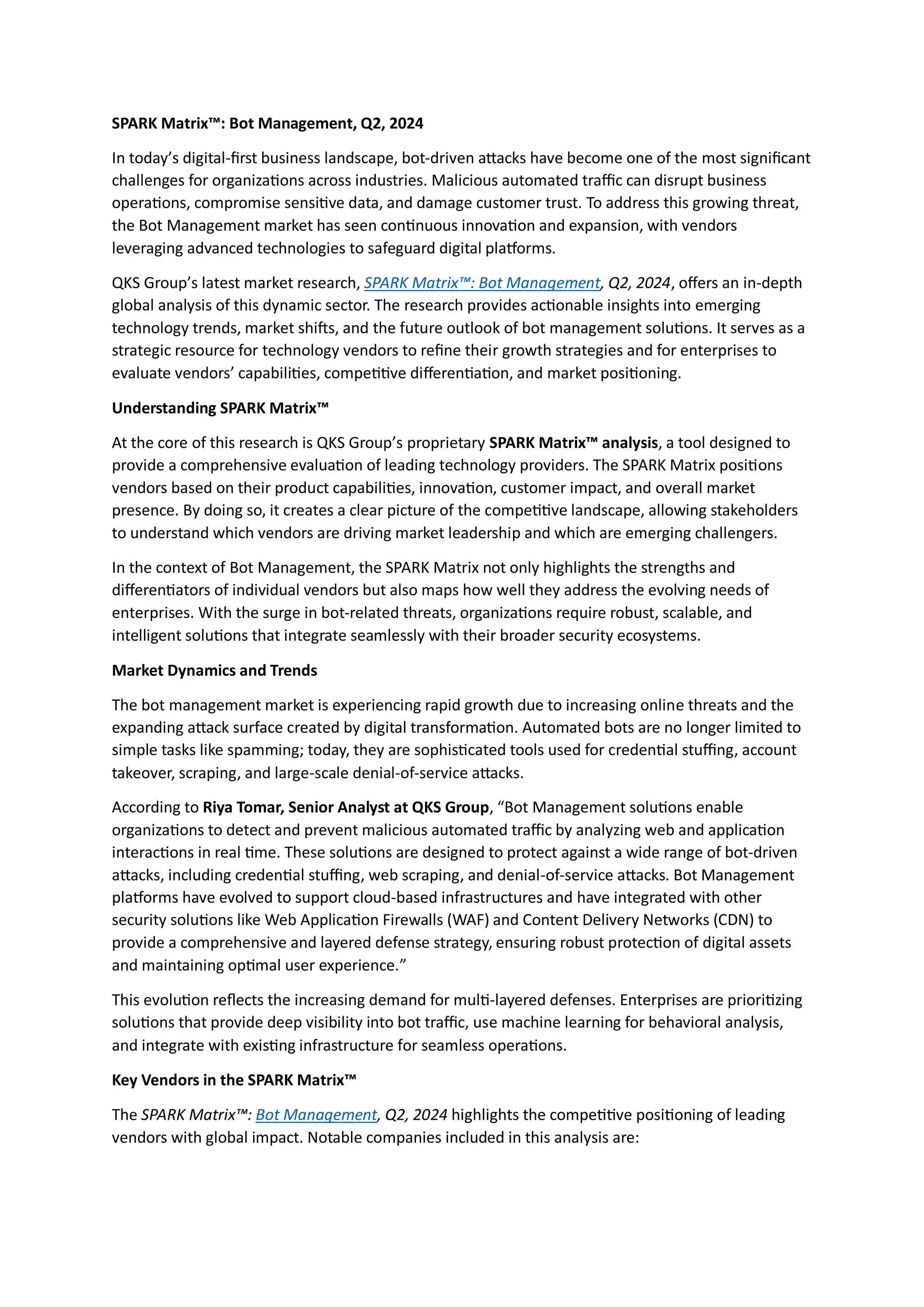 SPARK Matrix™- Bot Management, Q2, 2024.pdf