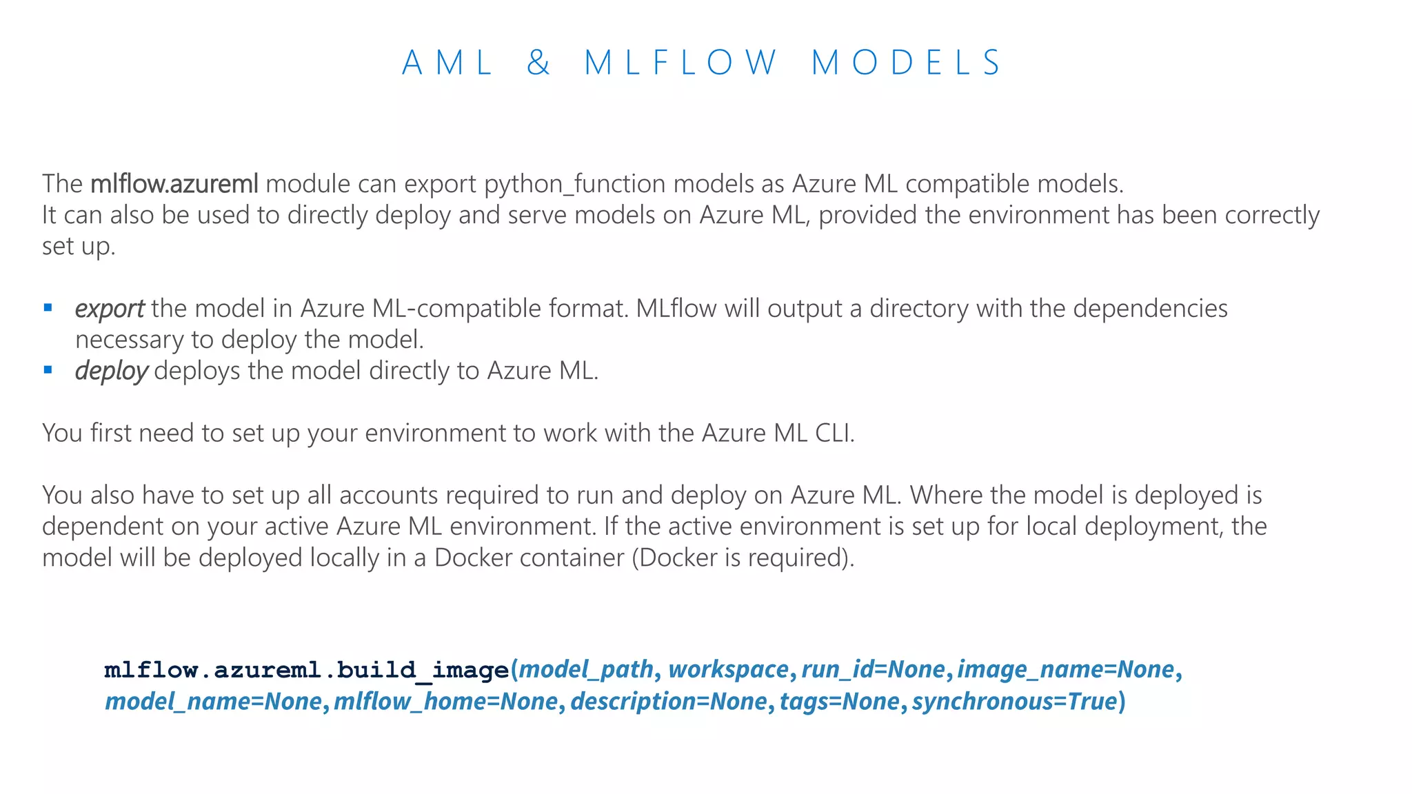 Use MLflow to manage and deploy Machine Learning model on Spark | PPT