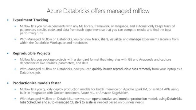 Use MLflow to manage and deploy Machine Learning model on Spark | PPT