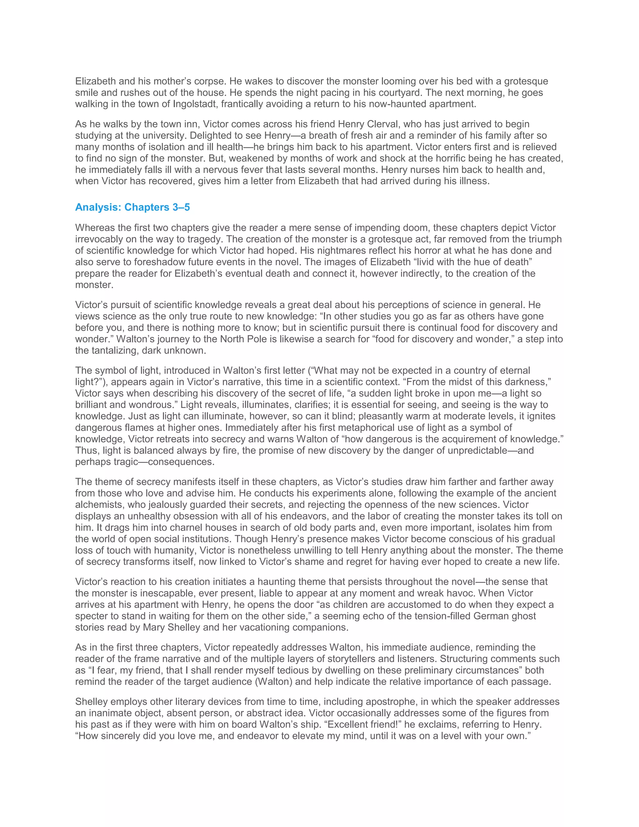 Sparknotes For Frankenstein | DOCX