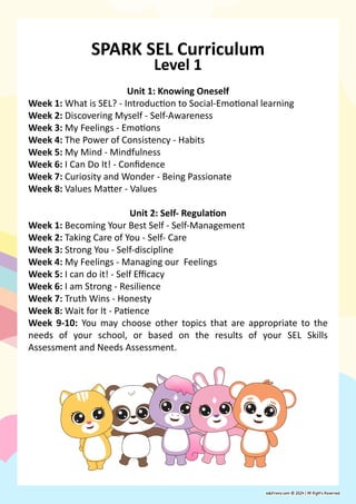 Spark SEL Level 3 Curriculum: Advanced Social Emotional Learning | PDF