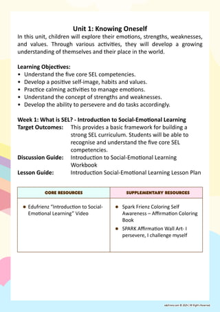 Spark SEL Level 3 Curriculum: Advanced Social Emotional Learning | PDF