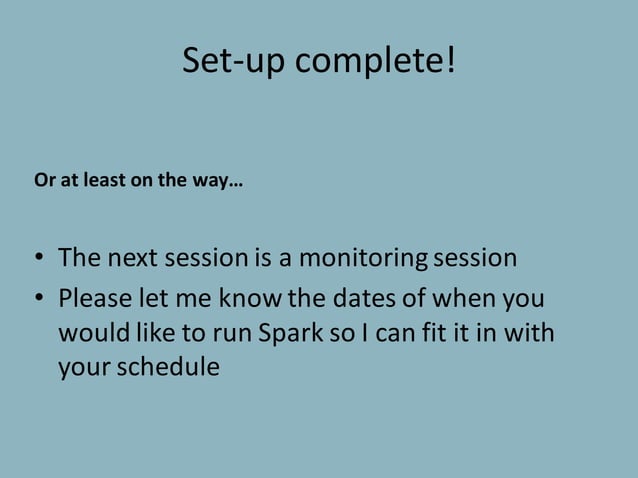 Spark setup session | PPT