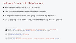 Solr as a Spark SQL Datasource | PPT