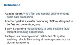 Spark, spark streaming & tachyon | PPT
