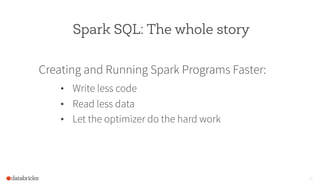 Beyond SQL: Speeding up Spark with DataFrames | PDF