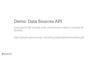 Beyond SQL: Speeding up Spark with DataFrames | PDF