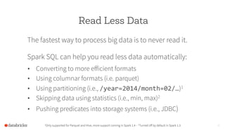 Beyond SQL: Speeding up Spark with DataFrames | PDF