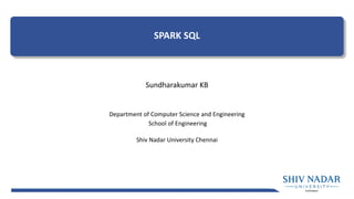 Introduction to Spark SQL, query types and UDF | PPT