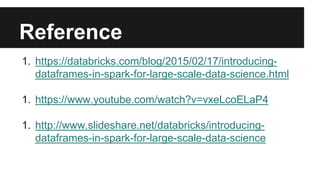 Introduce to Spark sql 1.3.0 | PPT