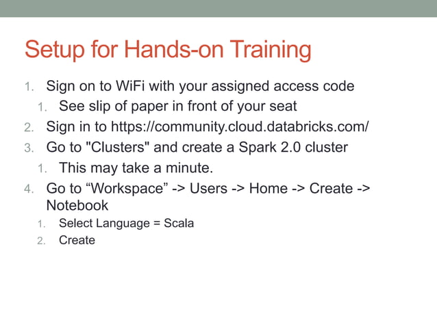 Introduction to Spark SQL training workshop | PDF