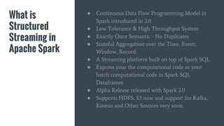 Structured streaming in Spark | PDF