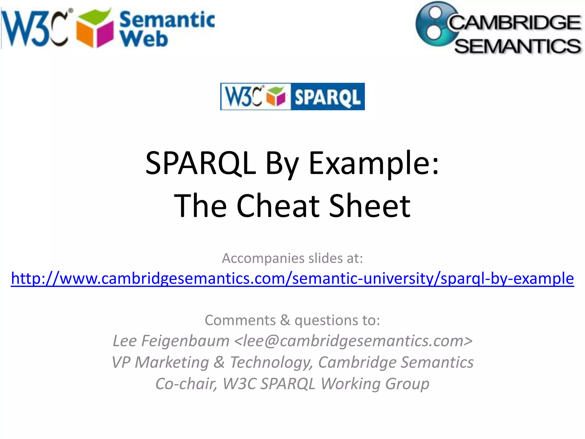 SPARQL Cheat Sheet | PPT