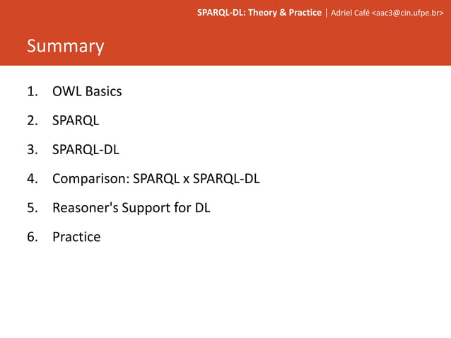 SPARQL-DL - Theory & Practice | PPT
